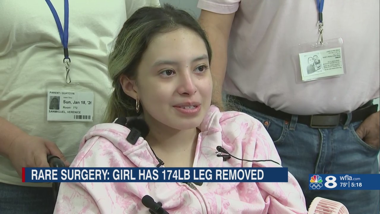 14 year old with rare condtion endures long surgery to remove her leg ...