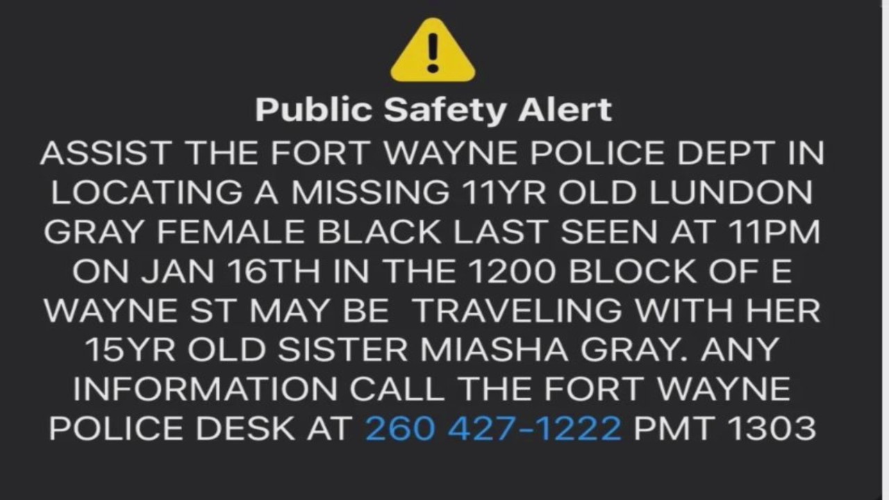 Fort Wayne Police Department searches for missing 11-year-old girl ...