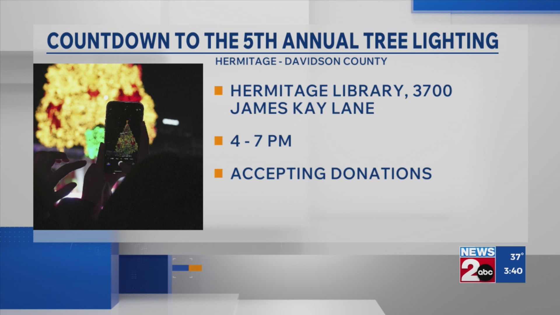 Countdown to 5th annual tree lighting in Hermitage – WKRN News 2