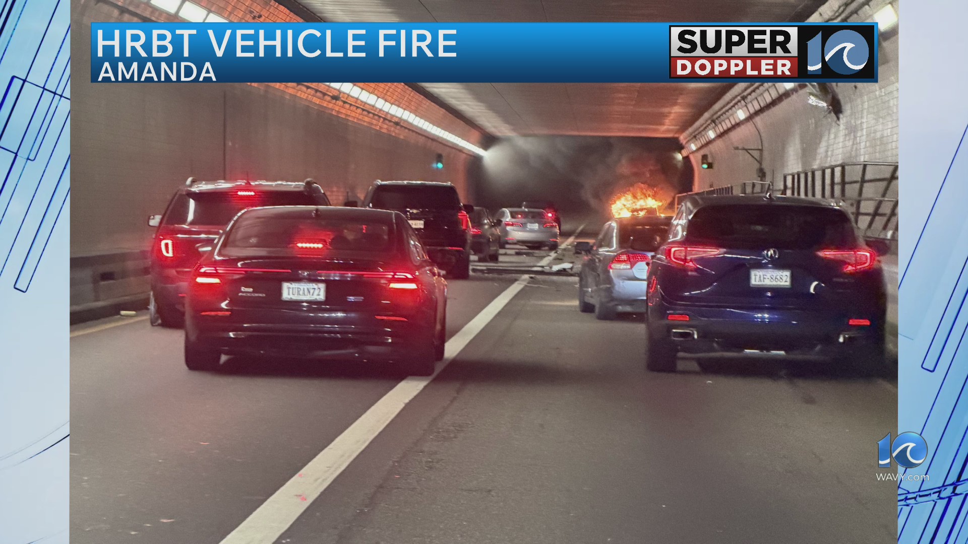 Vehicle fire, crash causes delays on I-64 east at Hampton Roads Bridge ...