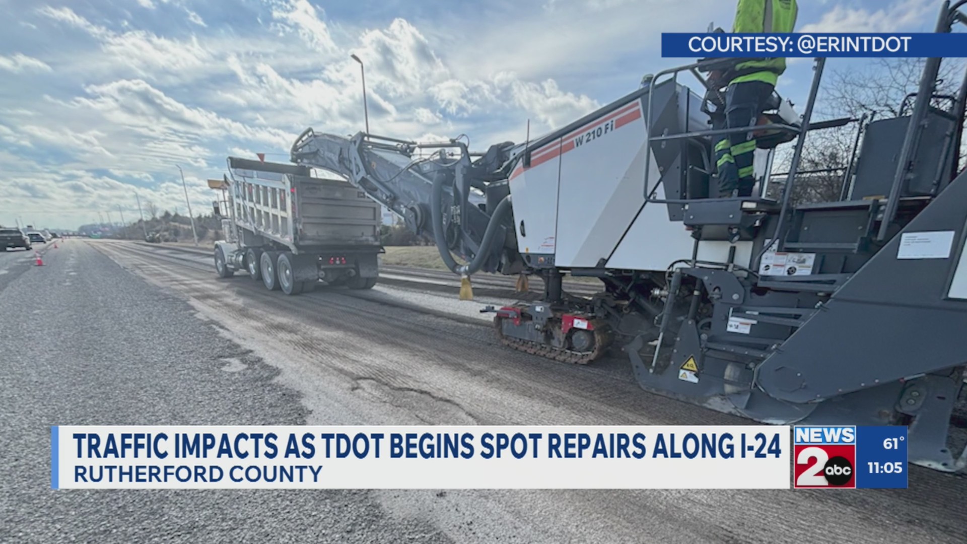 Traffic impacts as TDOT begins spot repairs along I-24 – WKRN News 2