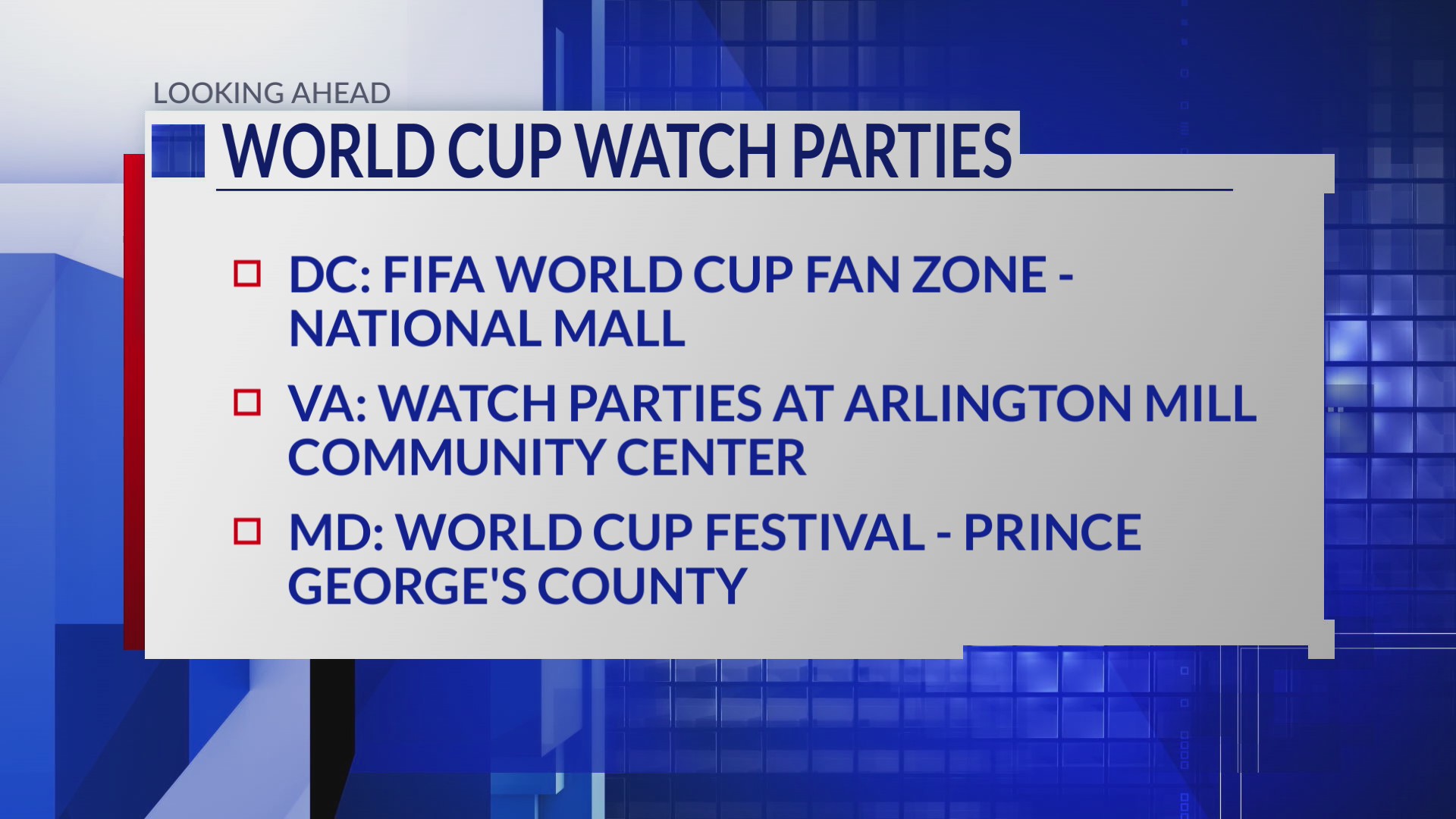 World Cup watch parties in DMV – DC News Now | DC, Virginia, Maryland ...