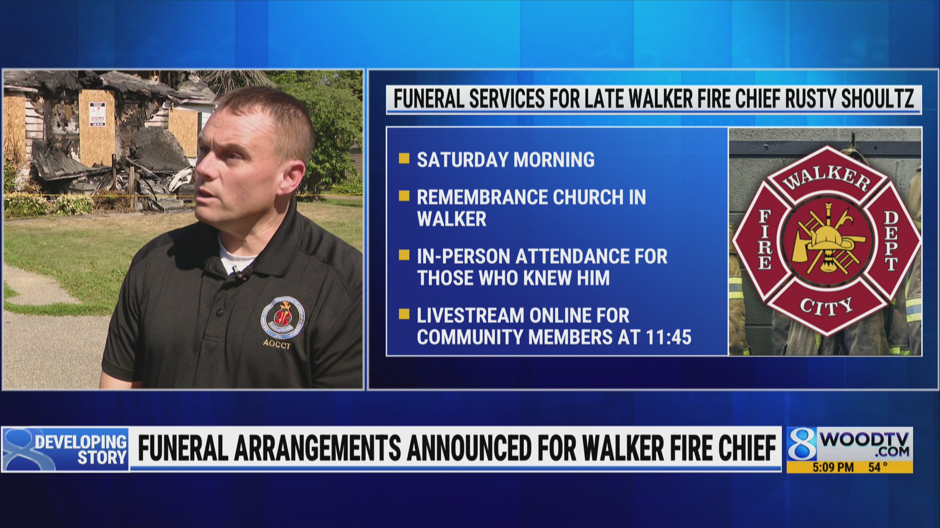 Funeral services set for late Walker Fire Chief Rusty Shoultz – WOODTV.com