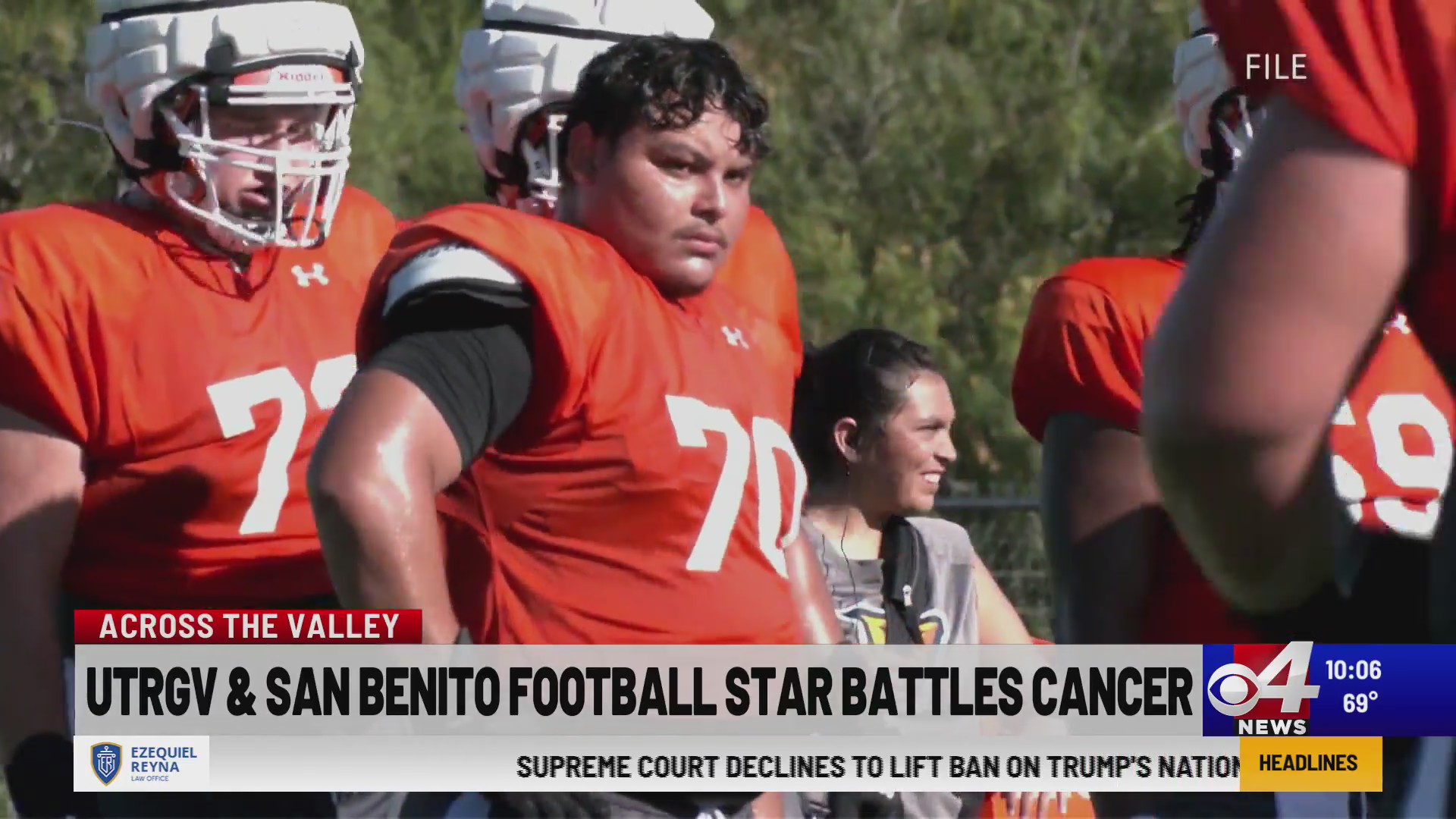 UTRGV, San Benito football star battles cancer – KVEO-TV
