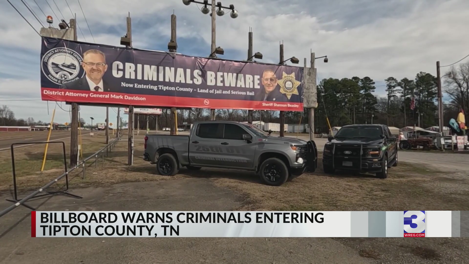 Billboard warns criminals entering Tipton County, TN – WREG.com