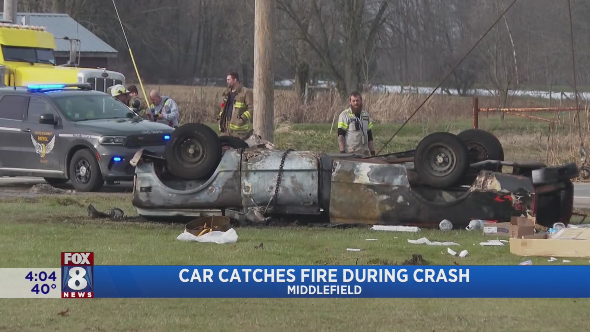 Car catches fire during Middlefield crash – Fox 8 Cleveland WJW
