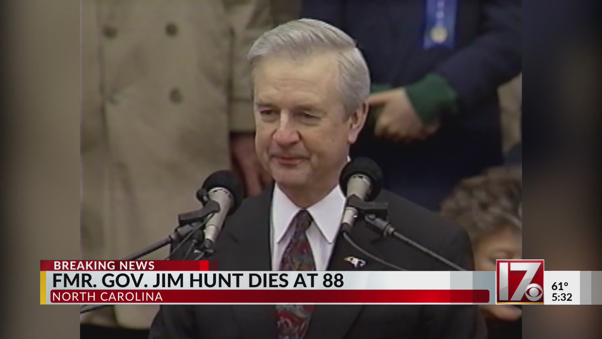 Former Gov. Jim Hunt dies at 88 – CBS17.com