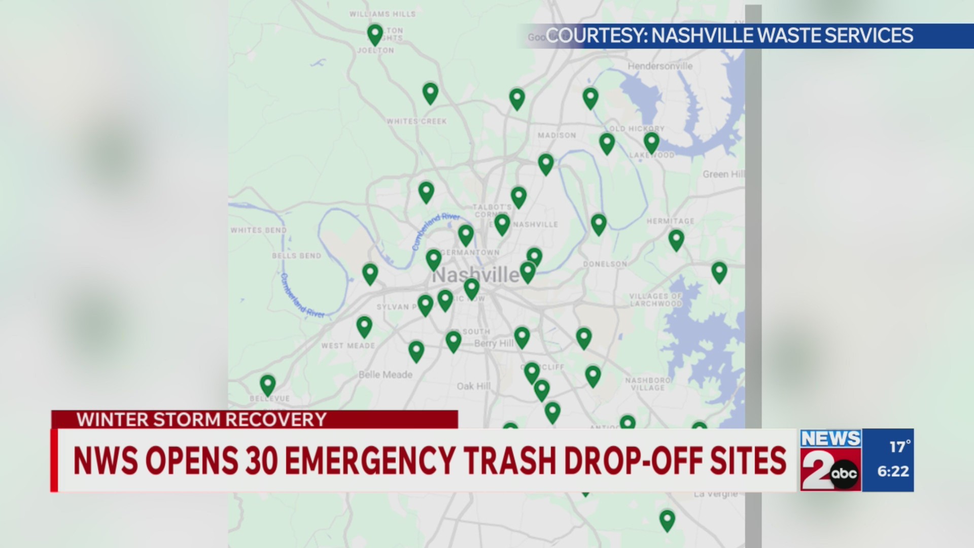 NWS opens 30 emergency trash drop-off sites – WKRN News 2