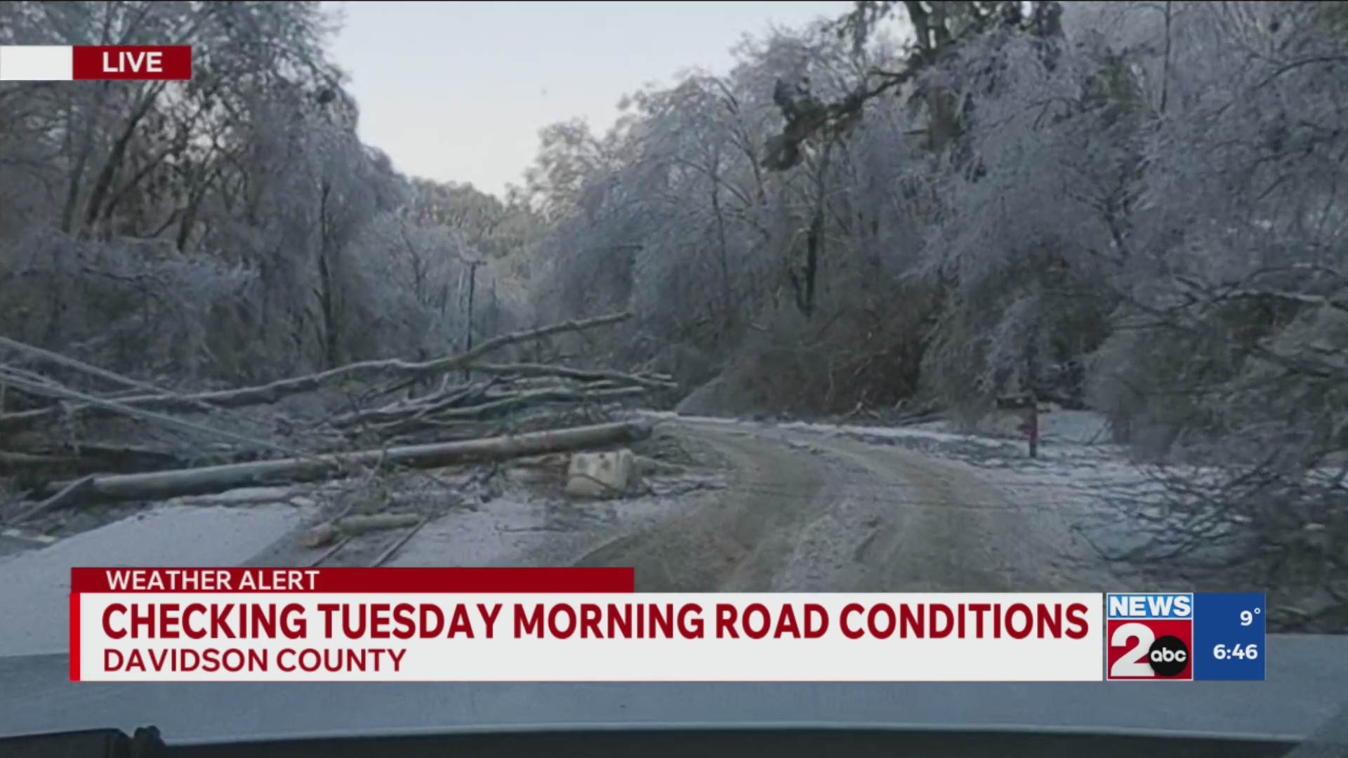 Tuesday morning road conditions in Davidson County – WKRN News 2