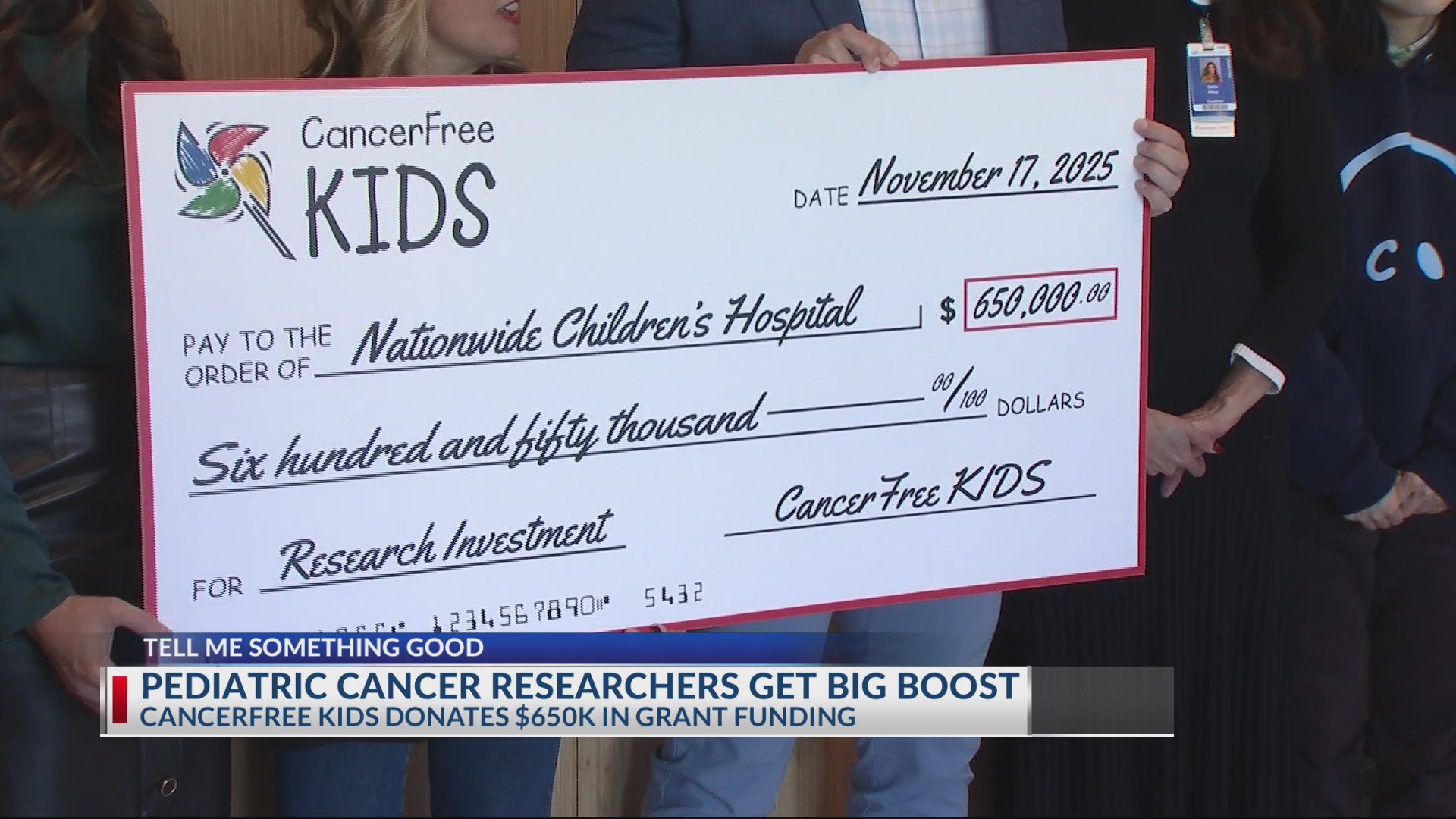 Cancer Free Kids makes largest donation ever to Nationwide Children’s ...