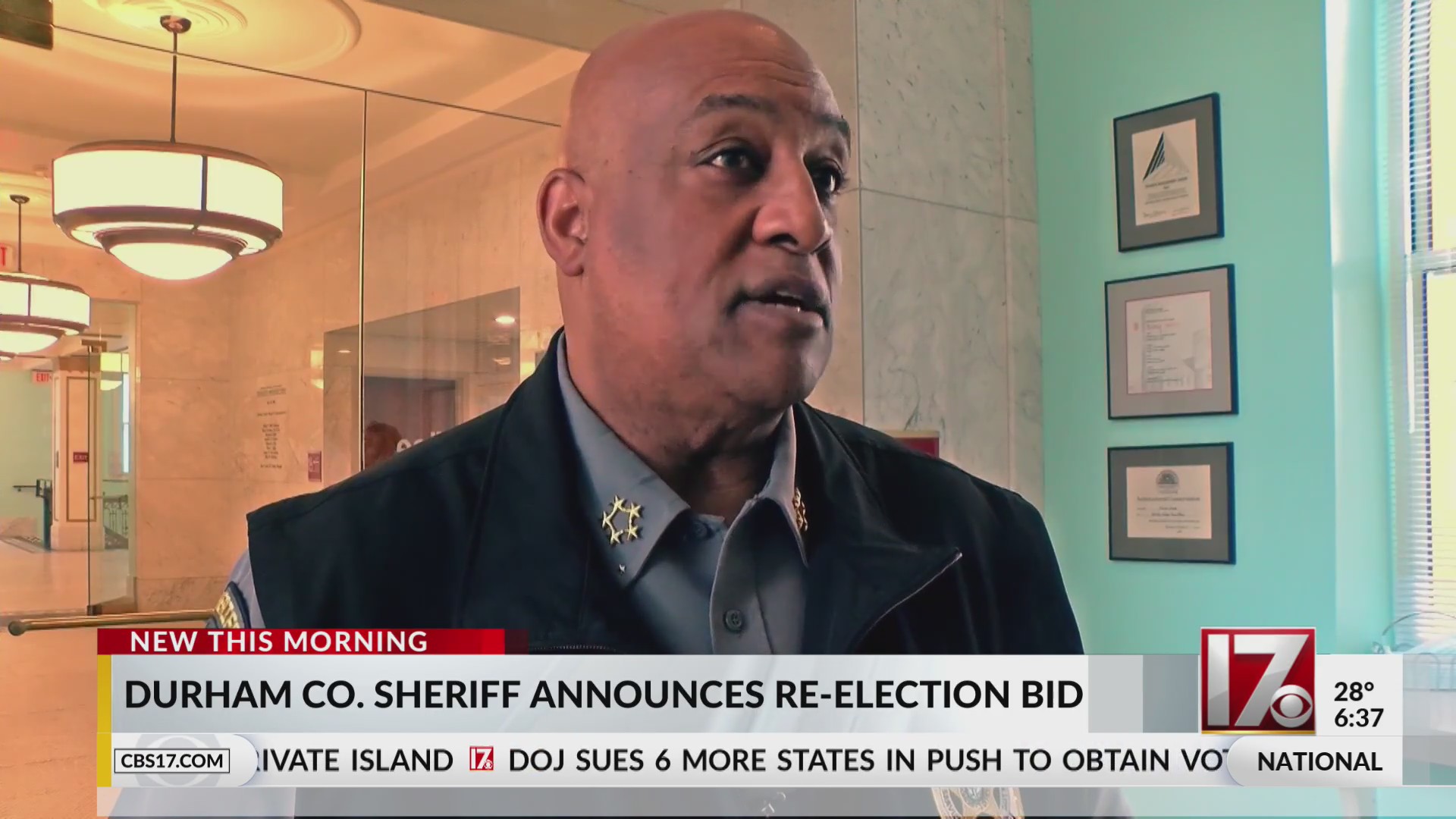 Durham County sheriff announces re-election bid – CBS17.com