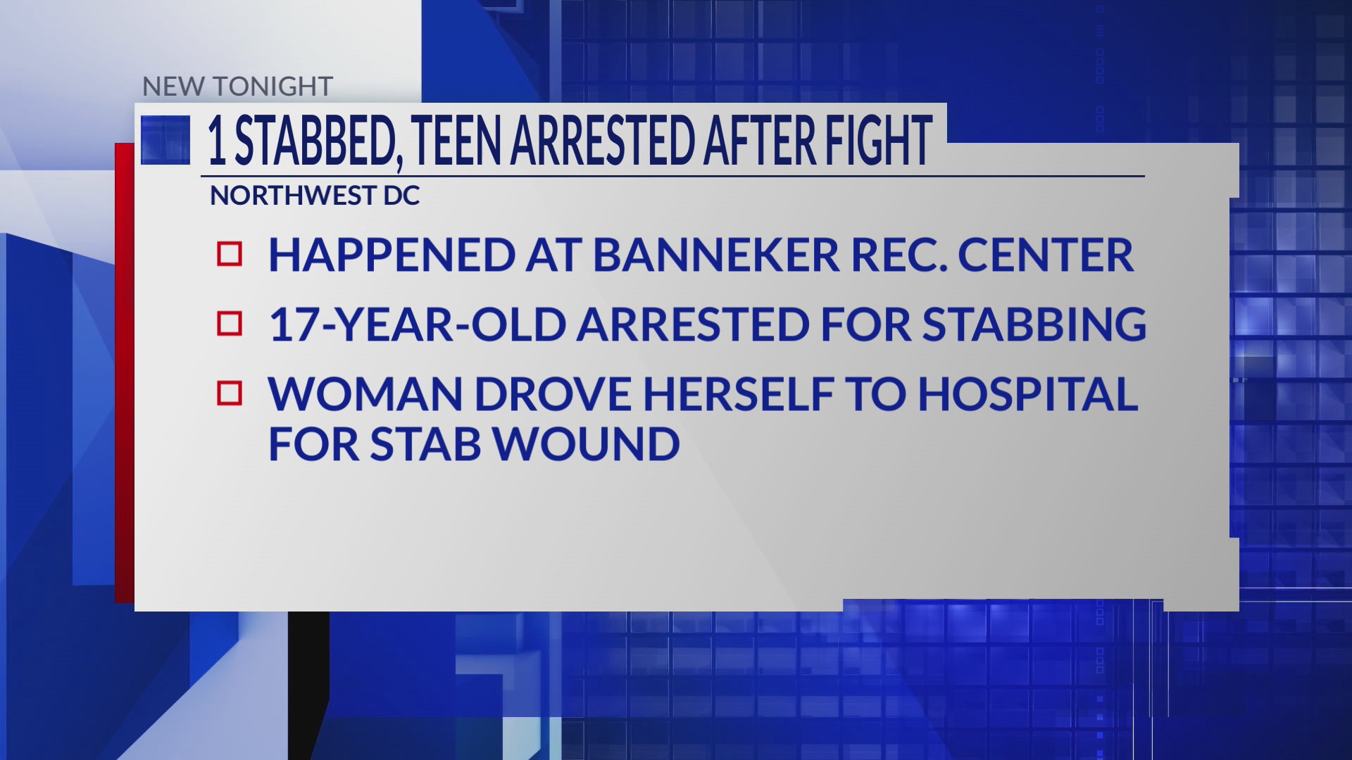 1 hurt, teen arrested in Northwest DC stabbing – DC News Now | DC ...