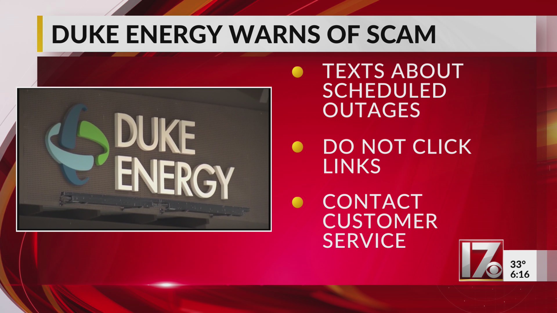 Duke Energy warns of scam – CBS17.com