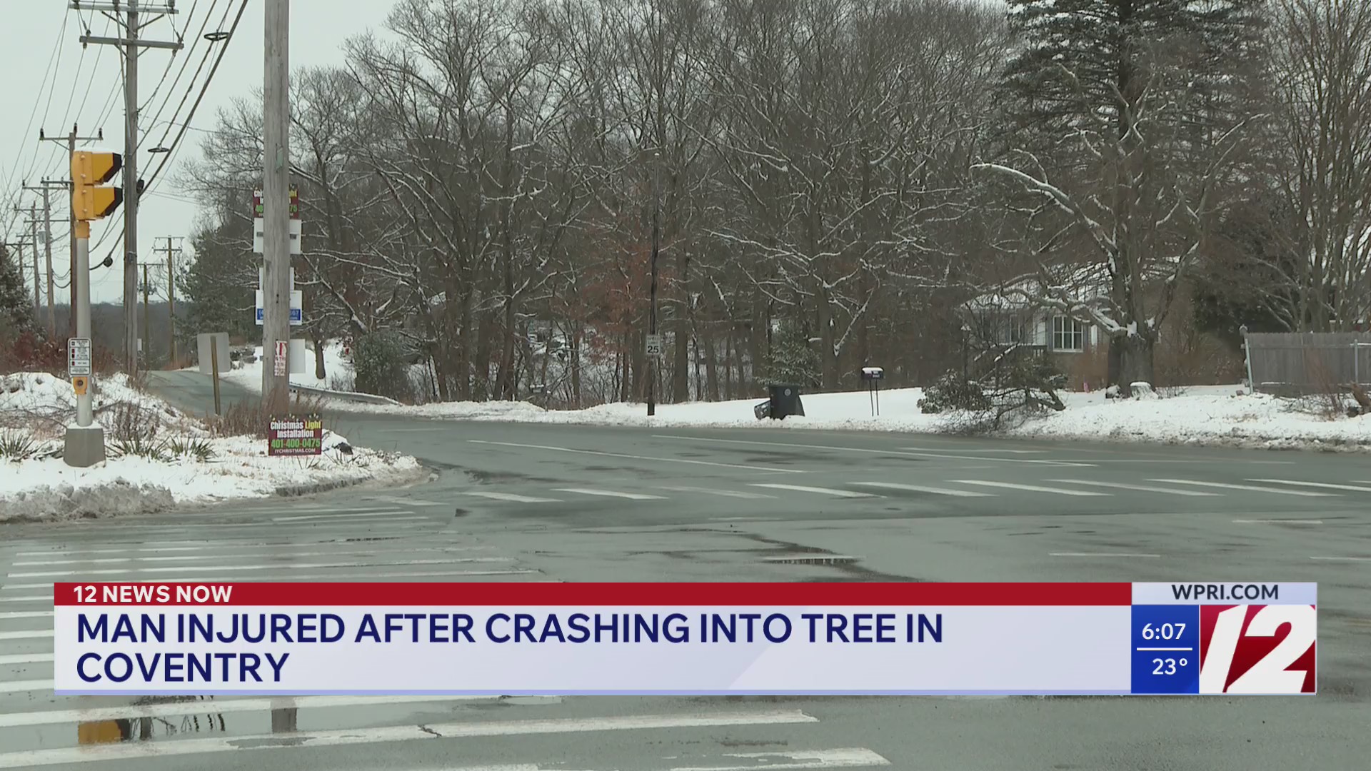 Man injured after crashing into tree in Coventry – WPRI.com