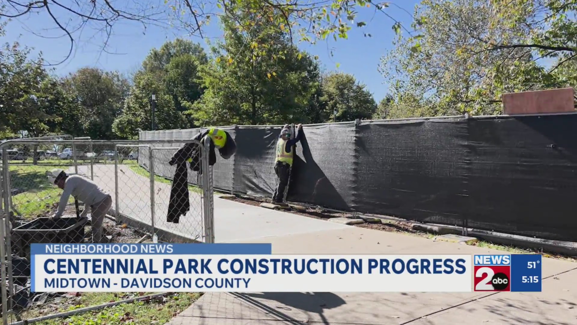 Construction progress at Centennial Park – WKRN News 2