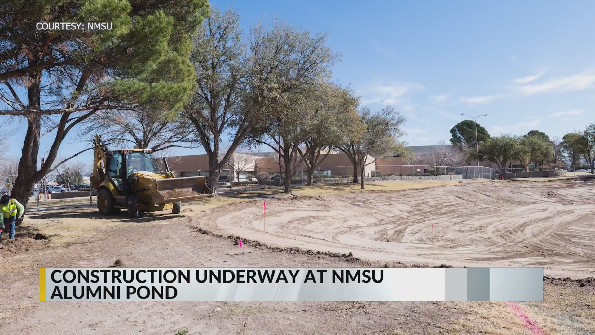 Renovations underway on Alumni Pond at New Mexico State University ...