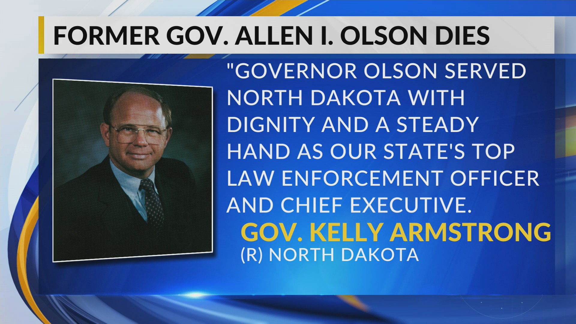 Former North Dakota governor Allen I. Olson passes away at 87 – KX NEWS