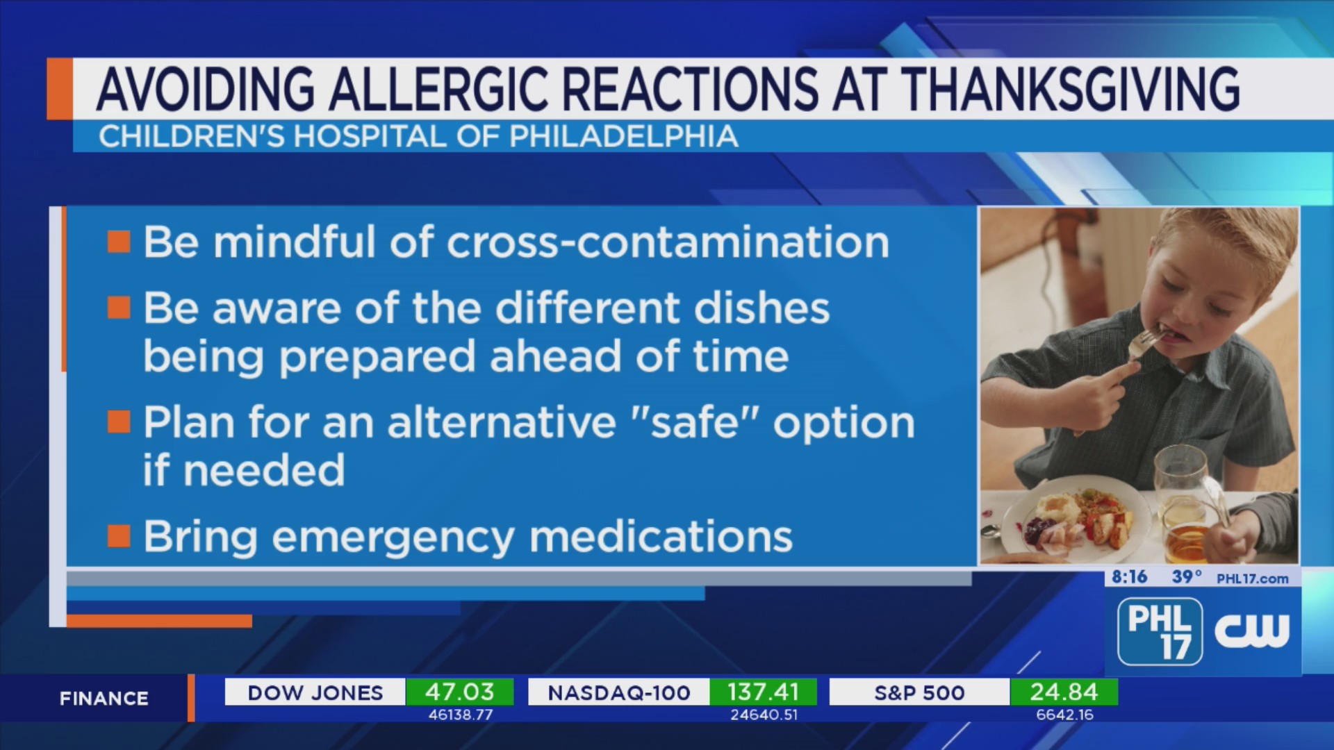 How to avoid severe allergic reactions on Thanksgiving | PHL17 Morning ...