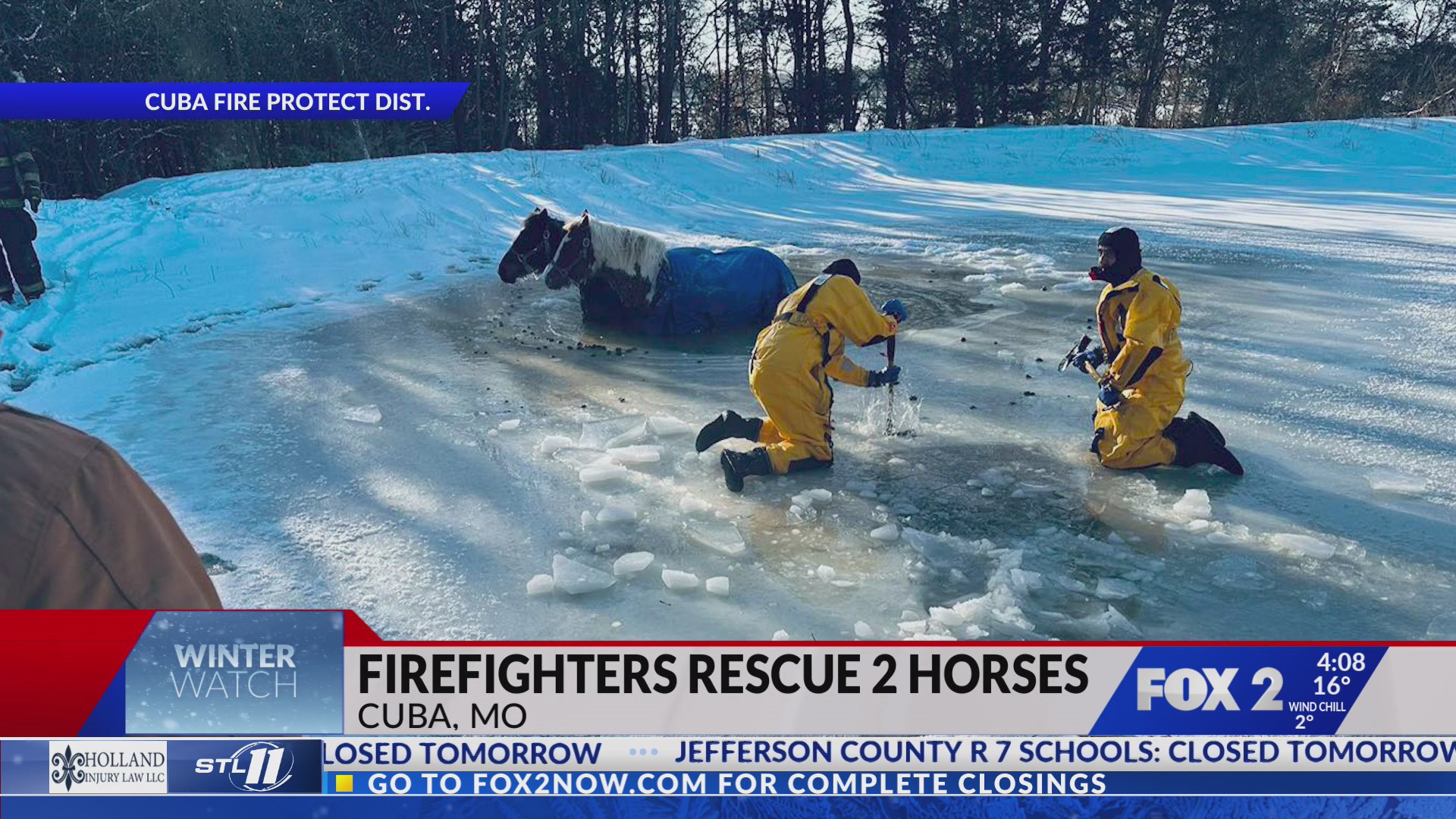 Firefighters rescue horses from frozen pond – FOX 2