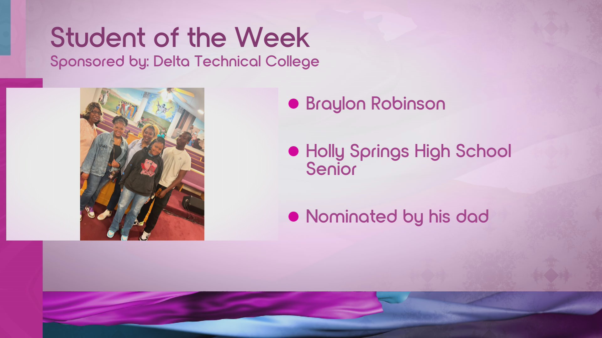 Braylon Robinson honored as Student of the Week for excellence and ...
