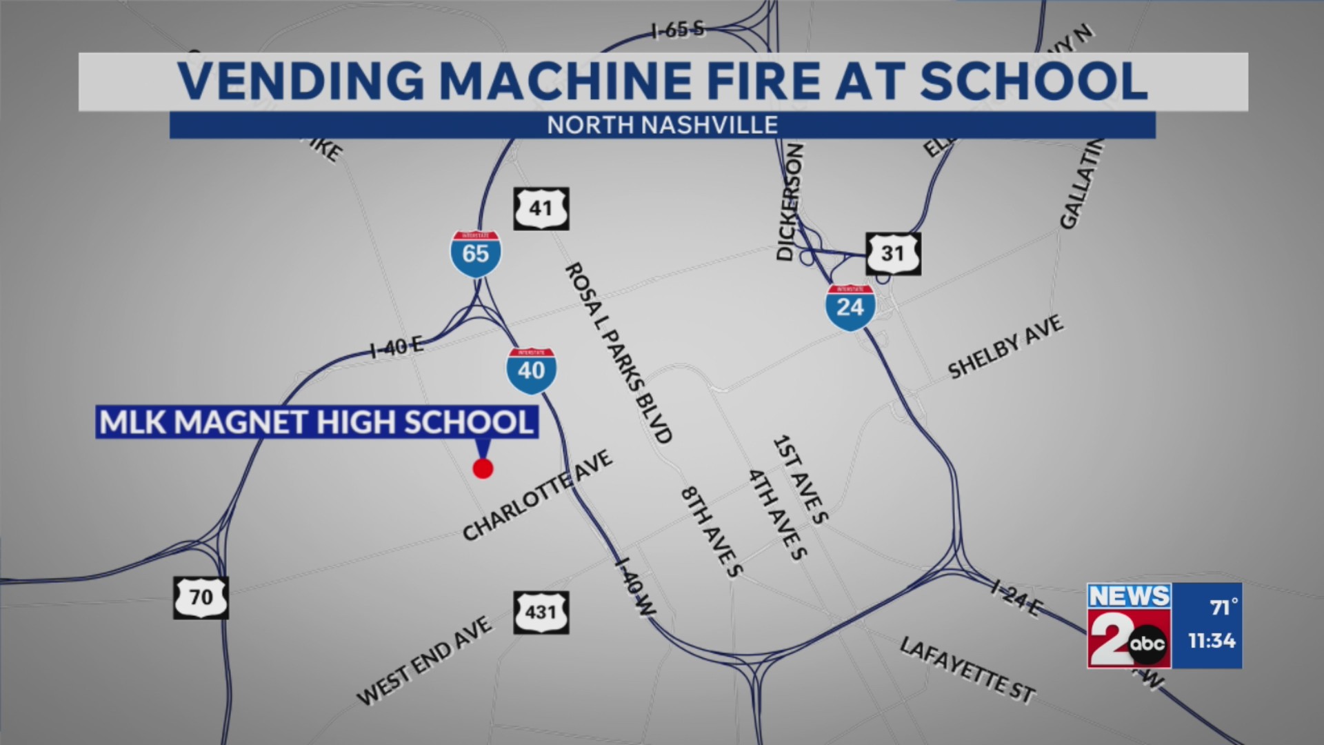 Vending machine catches fire at MLK Magnet – WKRN News 2