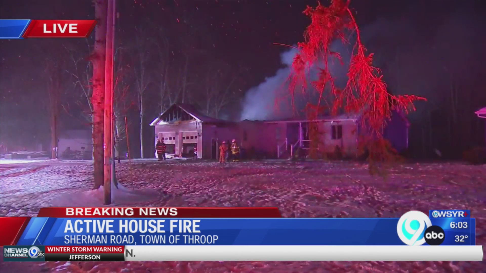 Cayuga County fire departments battle early morning house fire in ...