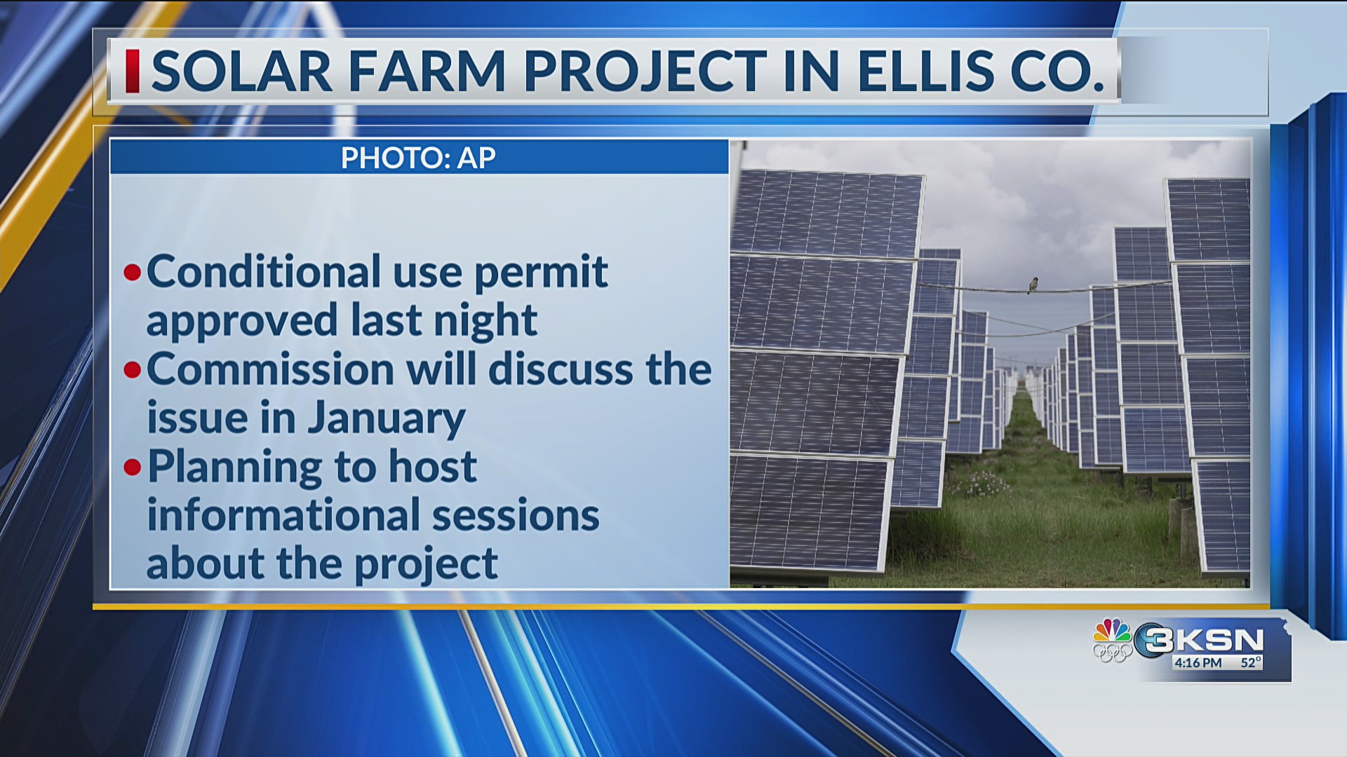 Proposal for 1,800-acre solar farm in Ellis County moves forward – KSN-TV