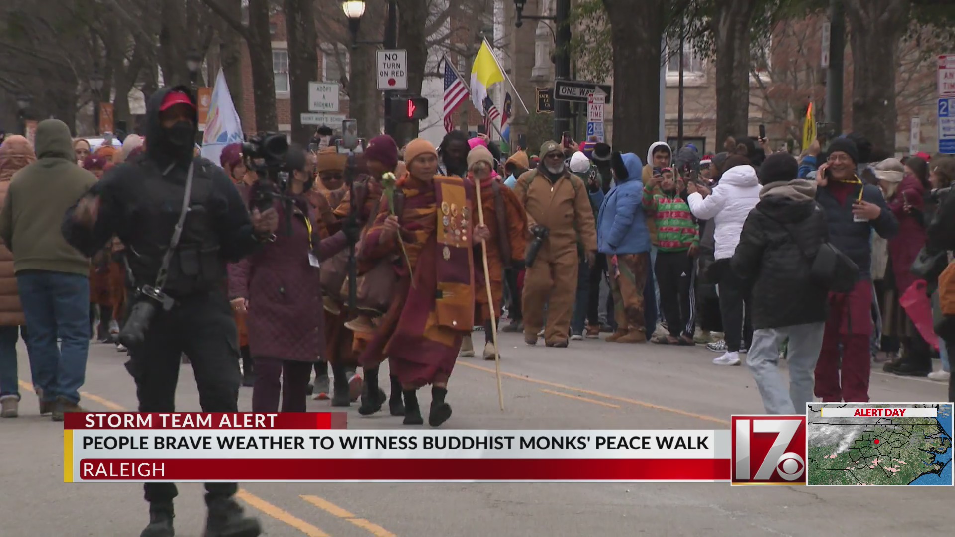 Hundreds in Raleigh watch peace walk by Buddhist Monks – CBS17.com