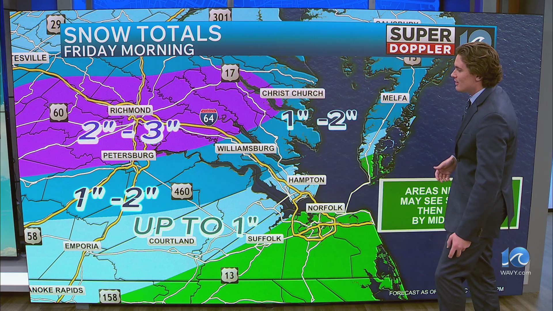 WAVY Snowfall Forecast | 4:30 p.m. Friday Update – WAVY.com