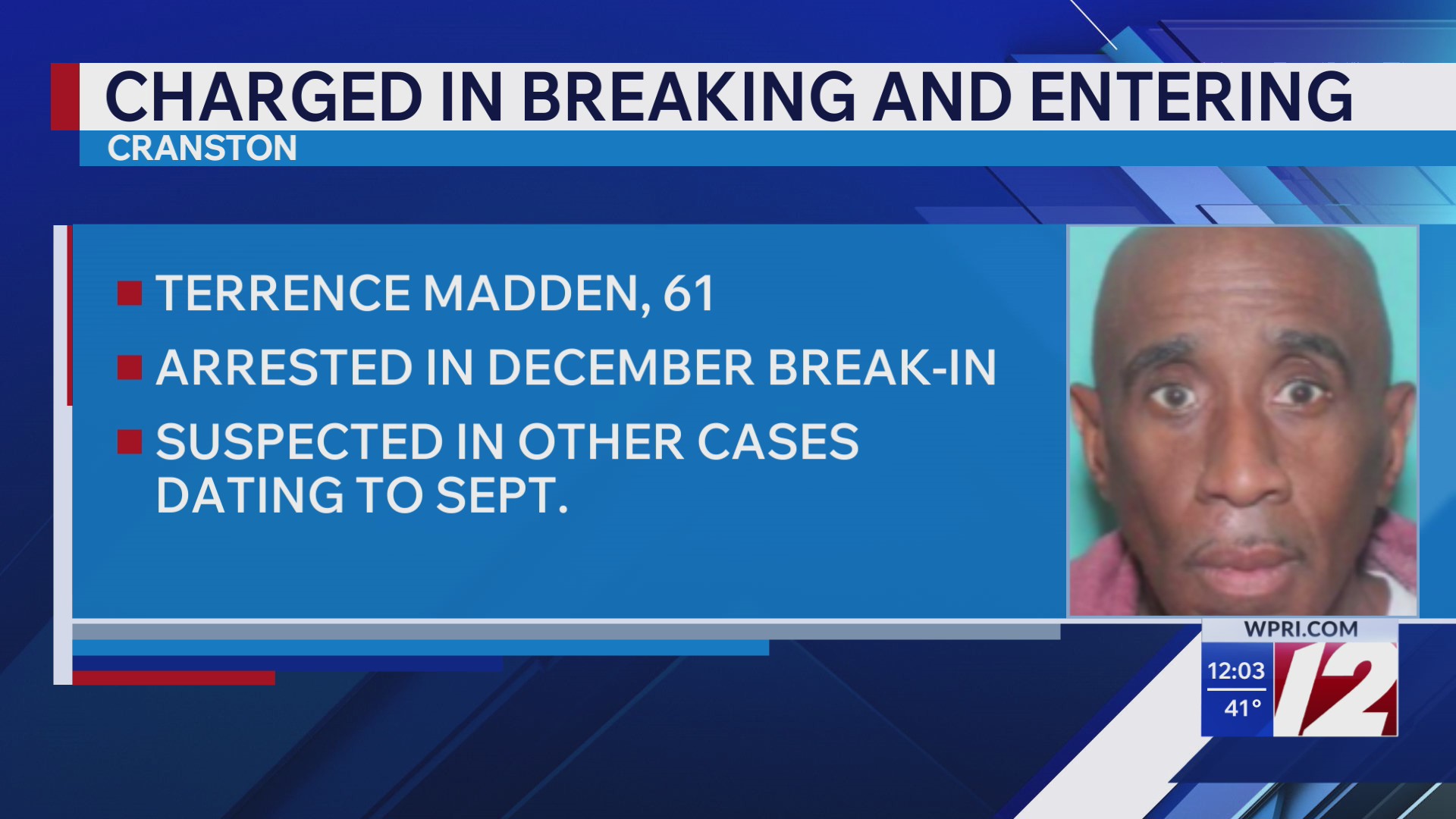 Man arrested for string of break-ins in Cranston – WPRI.com