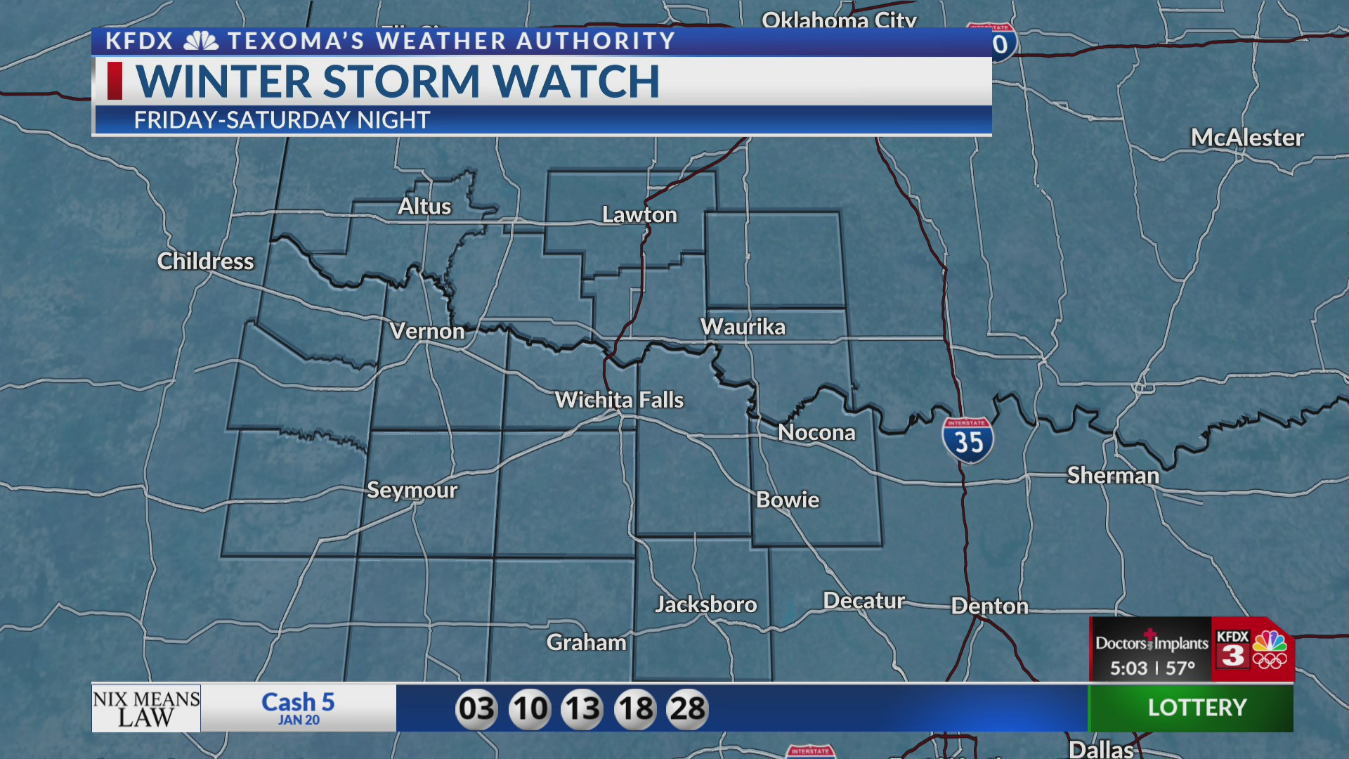 Winter Storm Watch 1/21/2026 5 p.m. – Texomashomepage.com
