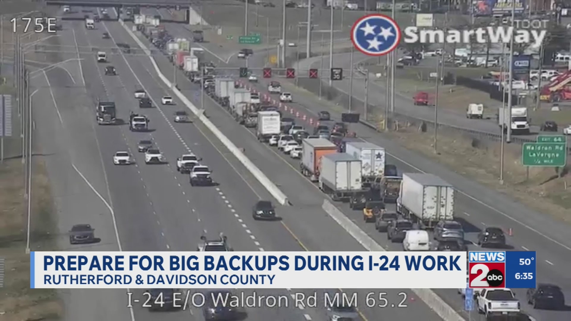 Prepare for traffic backups during I-24 work in Davidson, Rutherford ...