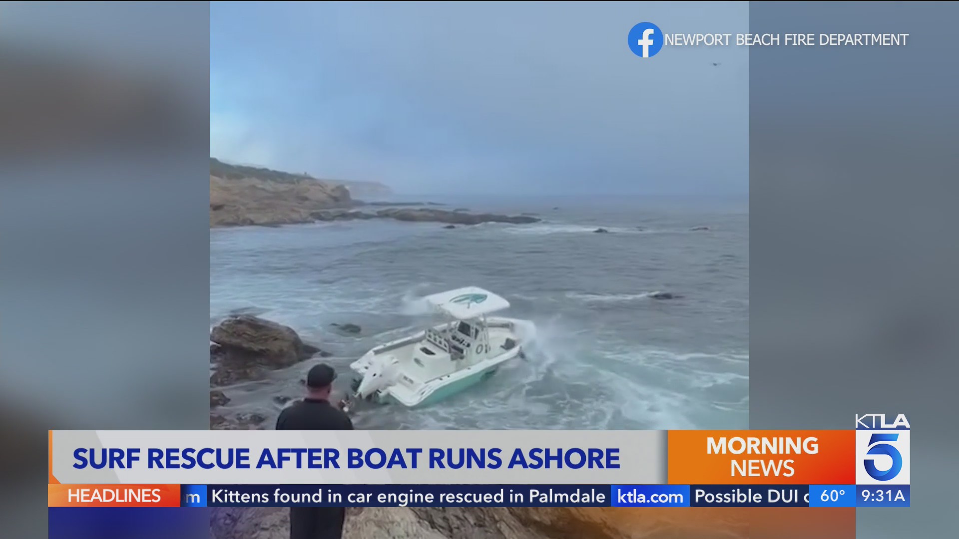 4 rescued after boat runs aground in Newport Beach – KTLA