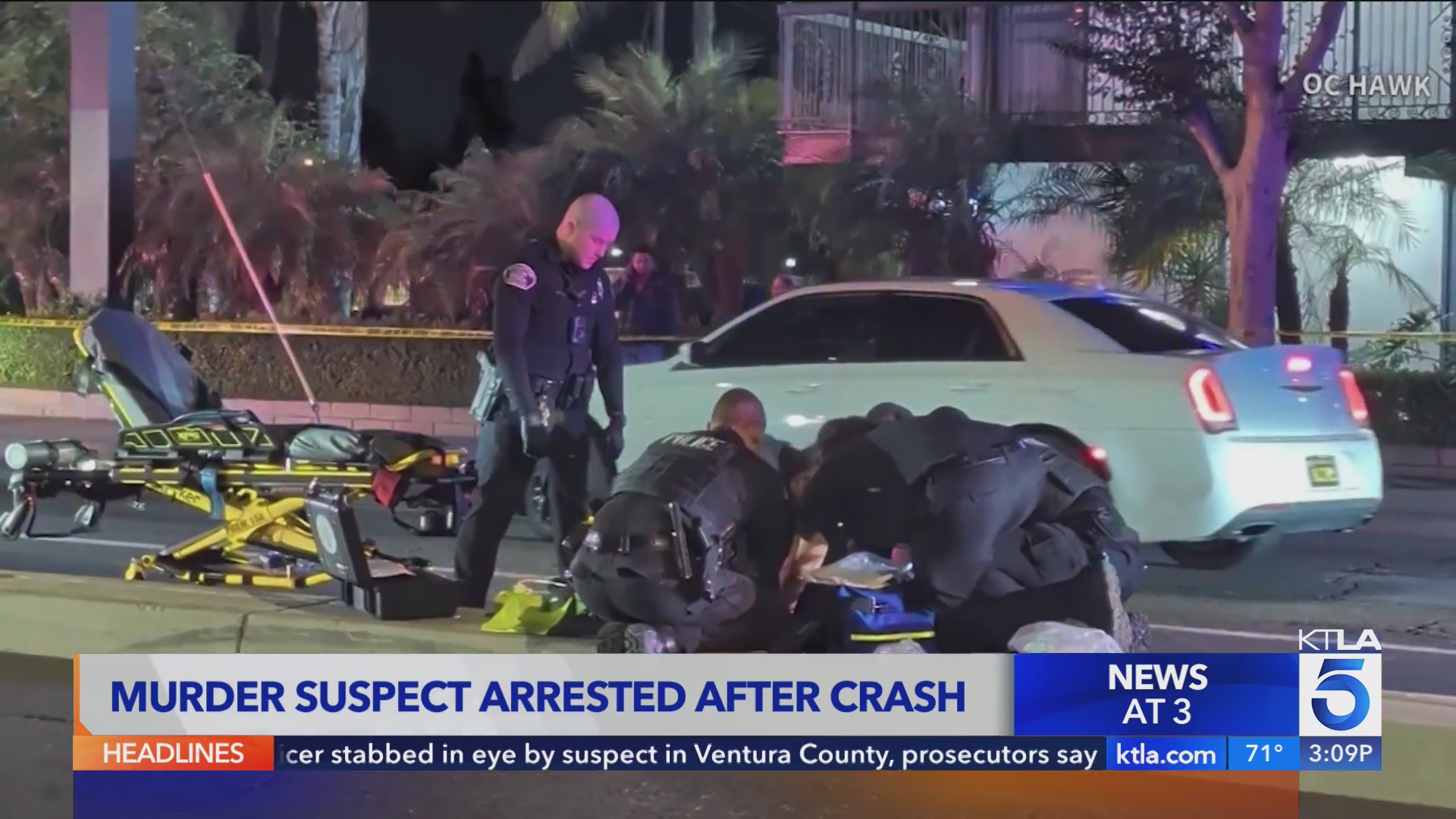Murder suspect arrest after crash in Fullerton – KTLA