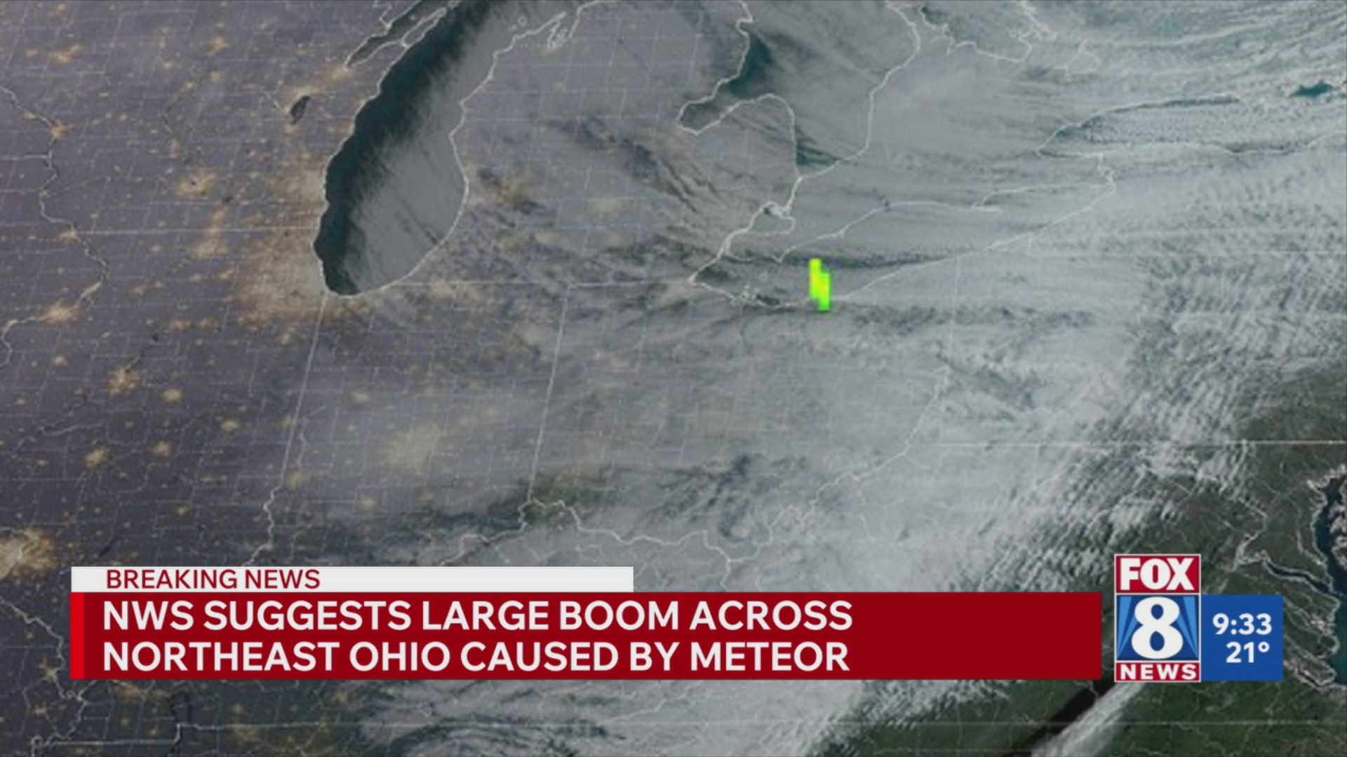 Loud boom caused by suspected meteor: NWS – Fox 8 Cleveland WJW